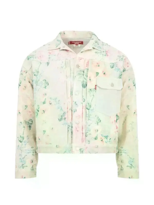 Junya Watanabe Floral Print Embroidered Jacket - Neutrals