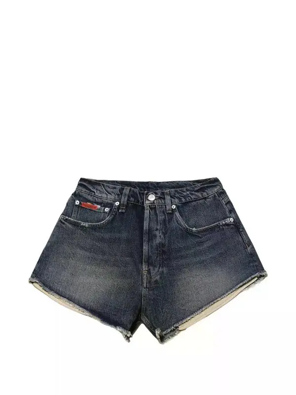 Martine Rose Frayed Denim Shorts - Blue
