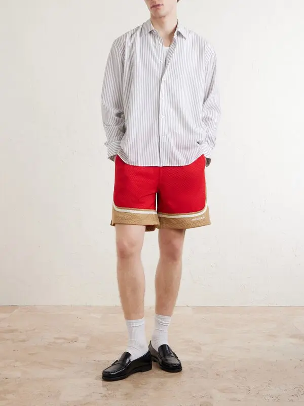 Aimé Leon Dore Logo-embroidered Mesh Drawstring Shorts