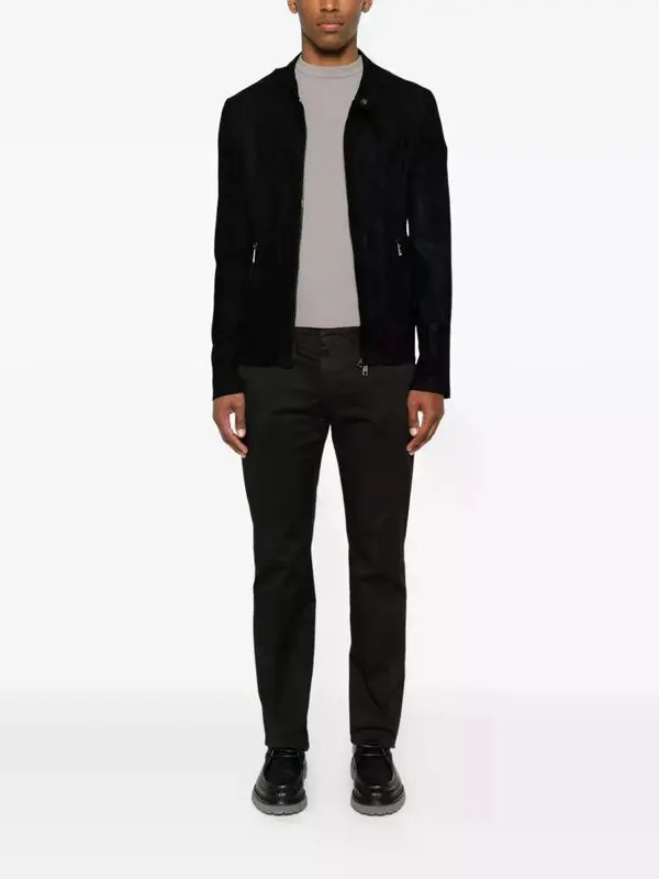 GIORGIO BRATO Zip-up Suede Biker Jacket