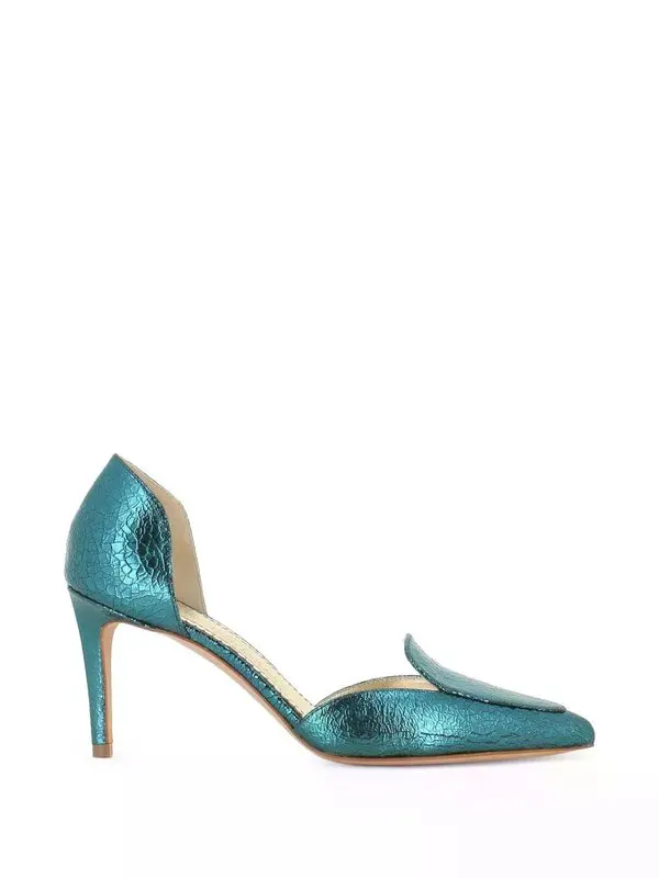 ANTONIO BARBATO MAESTRI VENEZIANI Cracked-effect Leather Pumps - Blue