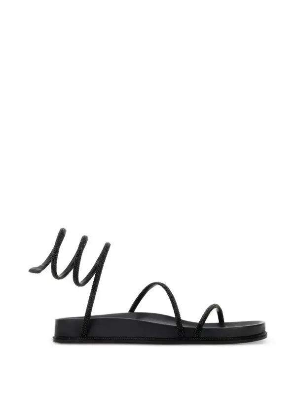 Rene Caovilla Cleo Flat Sandals - Black