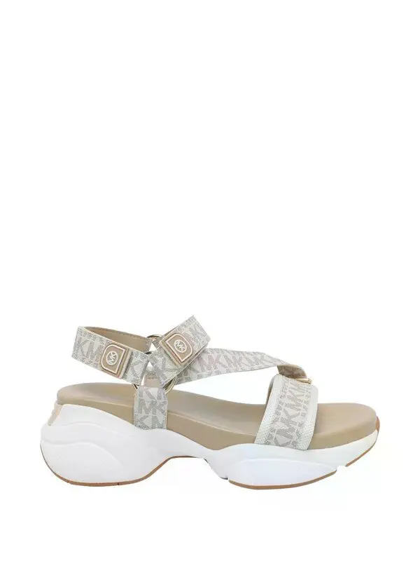 Michael Kors Bowie Logo Round-toe Sandals - Neutrals