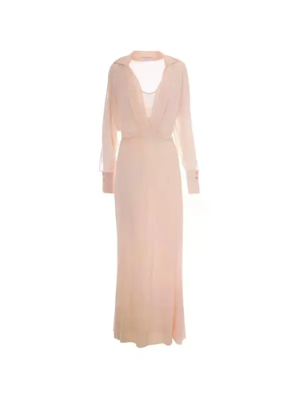 Patrizia Pepe V-neck Maxi Dress - Pink