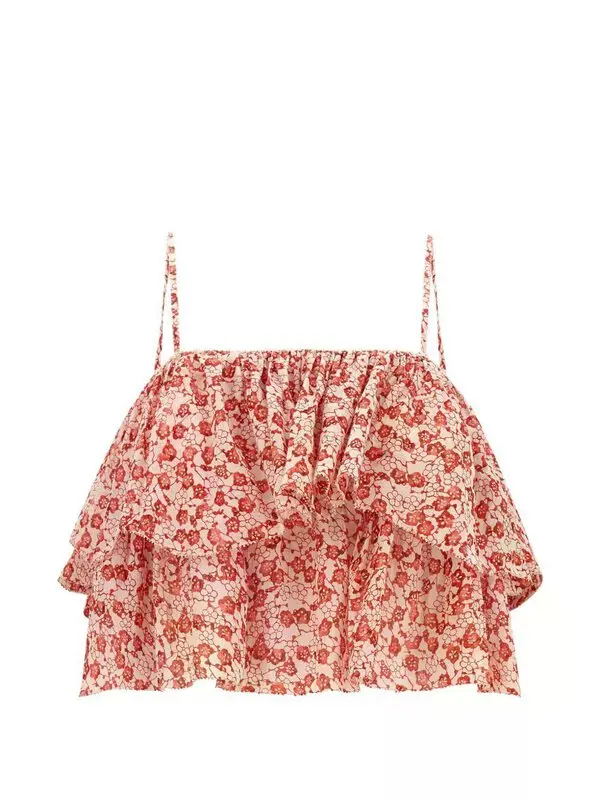 MARANT ETOILE Erisa Ruffled Top - Red