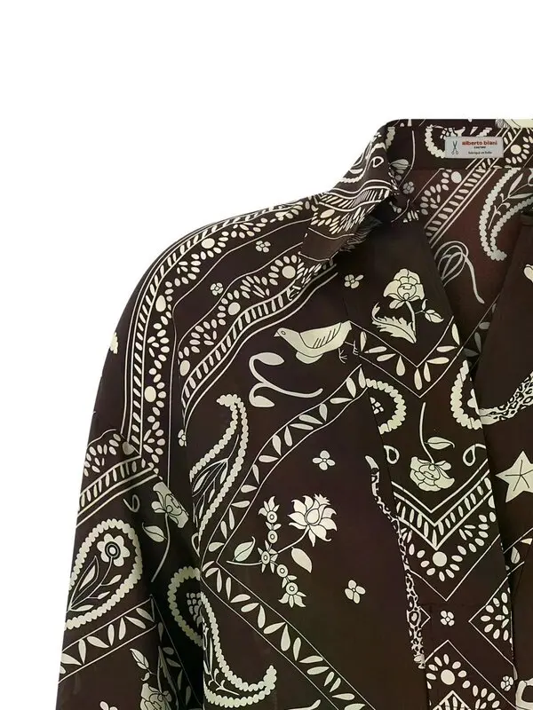 Alberto Biani Printed V-neck Blouse