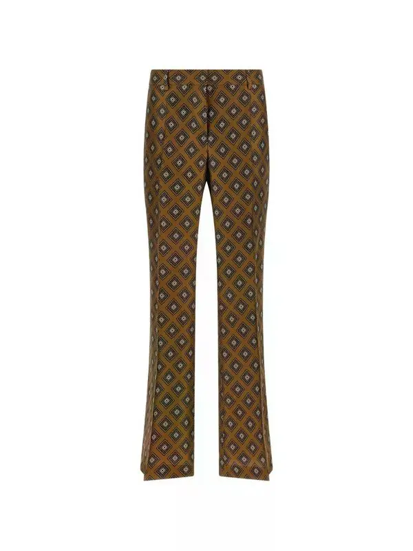 Alberto Biani Printed Flared Trousers - Green