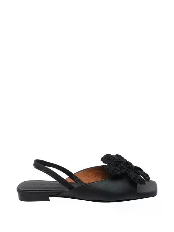 ANGEL ALARCON Flower Square-toe Slingback - Black
