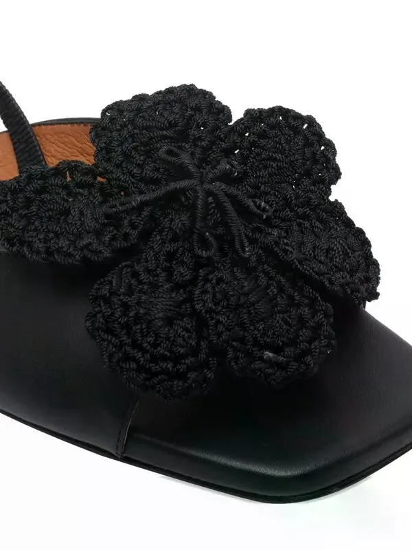 ANGEL ALARCON Flower Square-toe Slingback