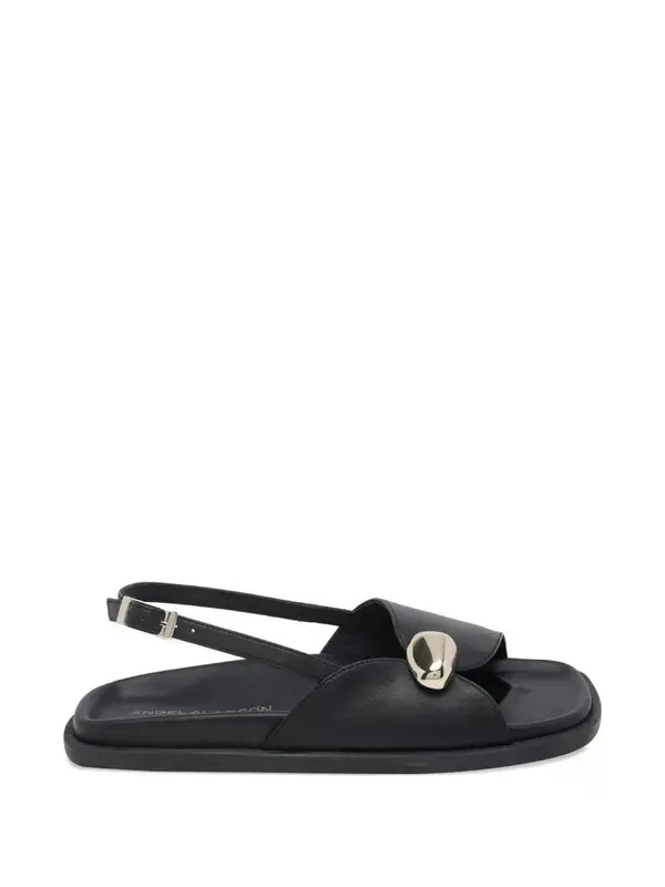 ANGEL ALARCON Square-toe Buckle Sandals - Black