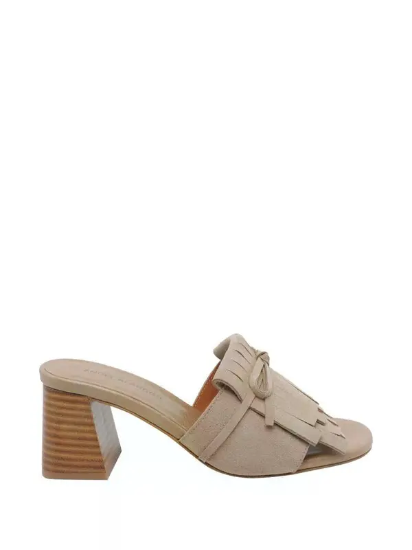 ANGEL ALARCON Fringe Bow Sandals - Neutrals