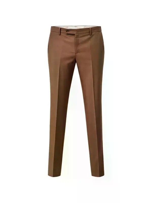 FRANZESE COLLECTION Stefano De Martino Flat-front Welt Trousers - Brown
