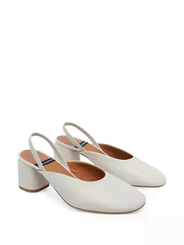 ANGEL ALARCON Round Toe Slingback Pumps - White