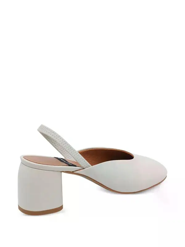 ANGEL ALARCON Round Toe Slingback Pumps - White