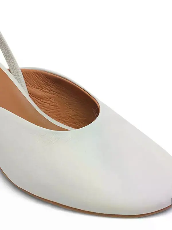 ANGEL ALARCON Round Toe Slingback Pumps - White