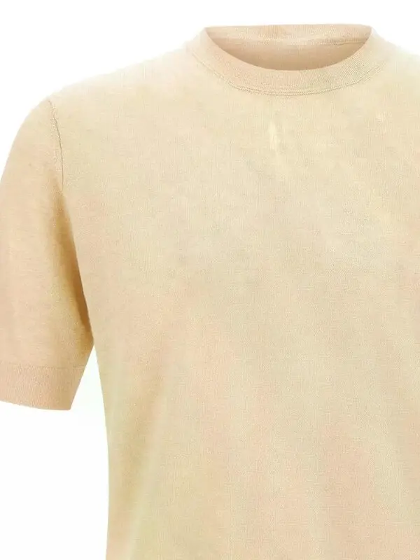 FILIPPO DE LAURENTIIS Ribbed Short-sleeve T-shirt - Neutrals