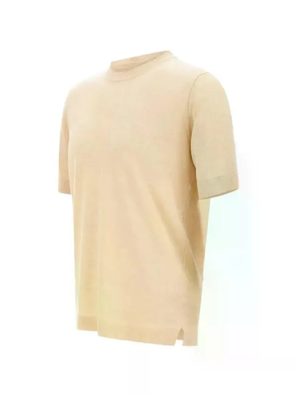 FILIPPO DE LAURENTIIS Ribbed Short-sleeve T-shirt - Neutrals