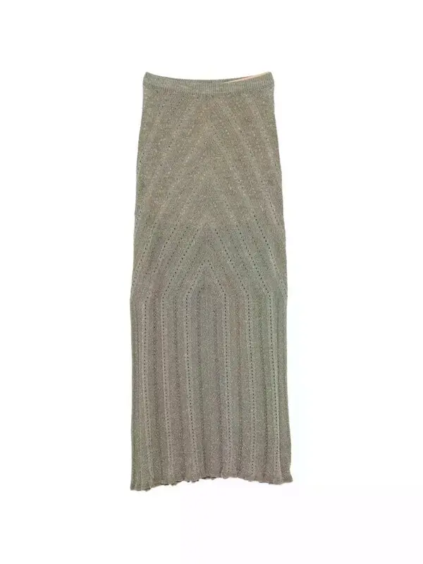 TWINSET Patterned Midi Skirt - Green