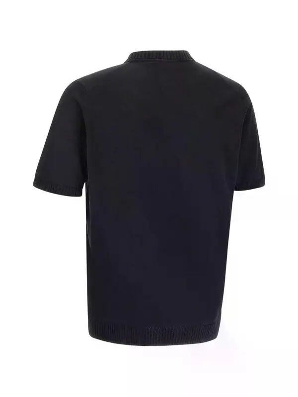 FILIPPO DE LAURENTIIS Ribbed Crewneck Short-sleeve Sweater - Black