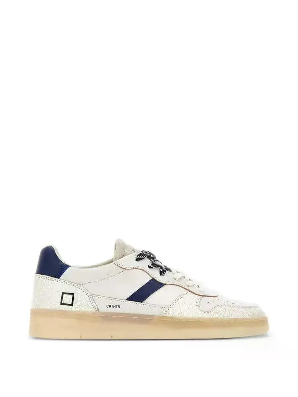 D.a.t.e. Crackle-effect Leather Sneakers - Neutrals
