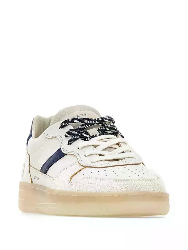 D.a.t.e. Crackle-effect Leather Sneakers - Neutrals