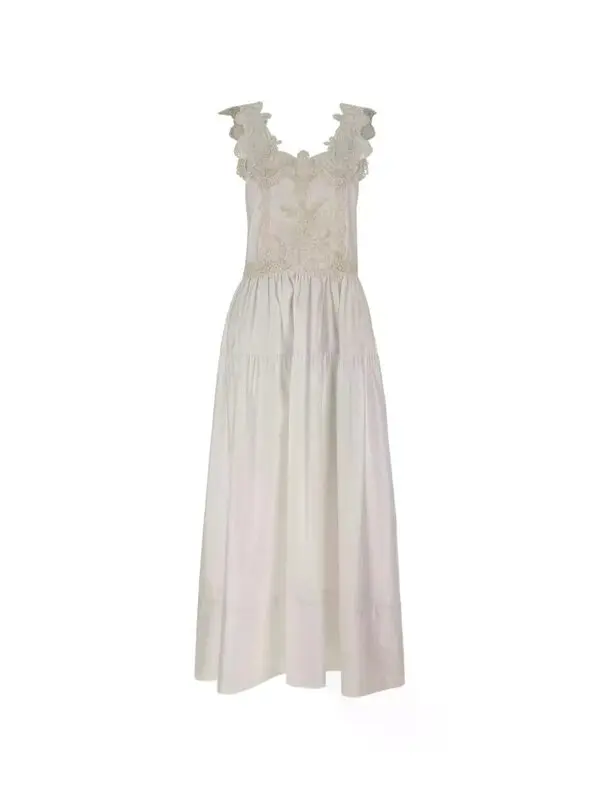 MAURIZIO MYKONOS Lace-panel Dress - White