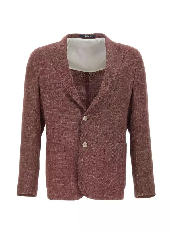 BARBA NAPOLI Easy J Mono Button Patch-pocket Blazer - Red