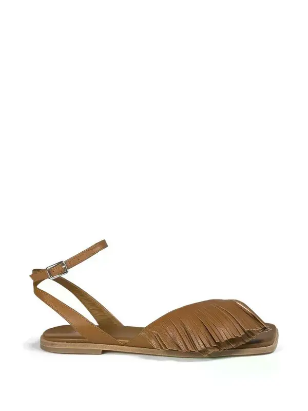 VIC MATIE Fringed Flat Sandals - Brown