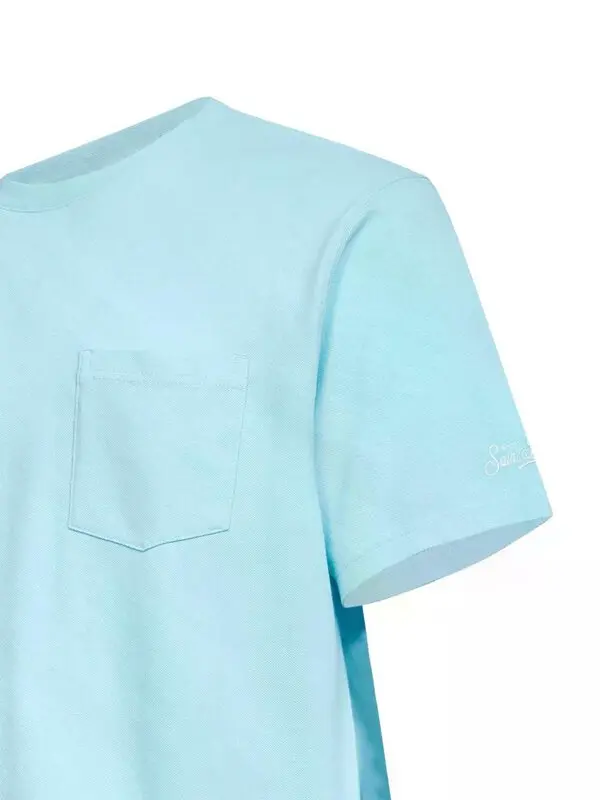 MC2 SAINT BARTH Patch-pocket Embroidered T-shirt - Blue
