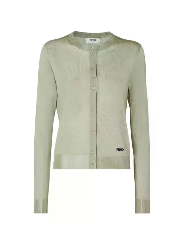 Fendi Logo-embroidery Cardigan - Green