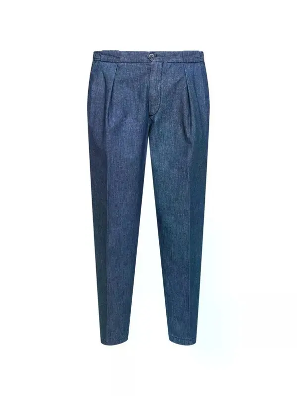 BRIGLIA 1949 Pleated Tapered Trousers - Blue