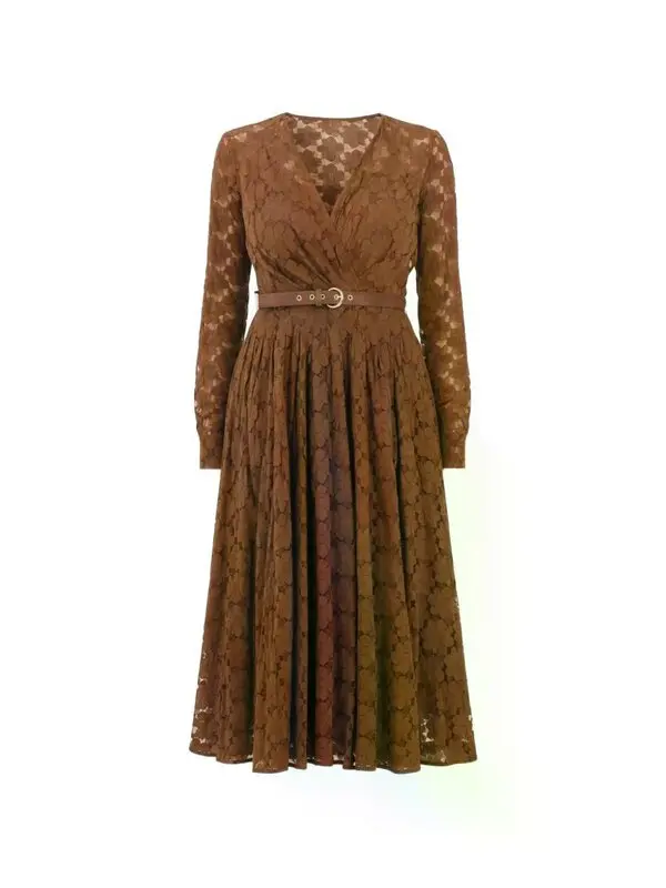 Max Mara Tulle Midi Dress - Brown
