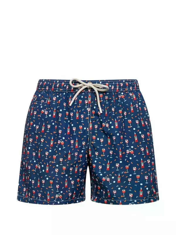 MC2 SAINT BARTH Lighting Print Swim Shorts - Blue