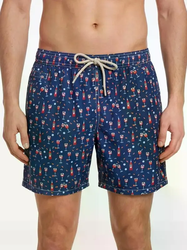 MC2 SAINT BARTH Lighting Print Swim Shorts - Blue