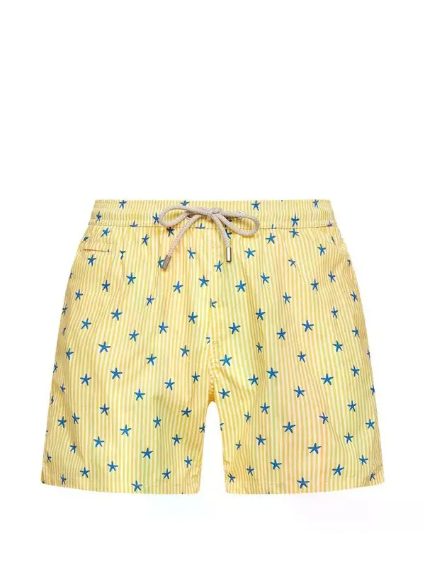 MC2 SAINT BARTH Starfish-pattern Swim Shorts - Yellow