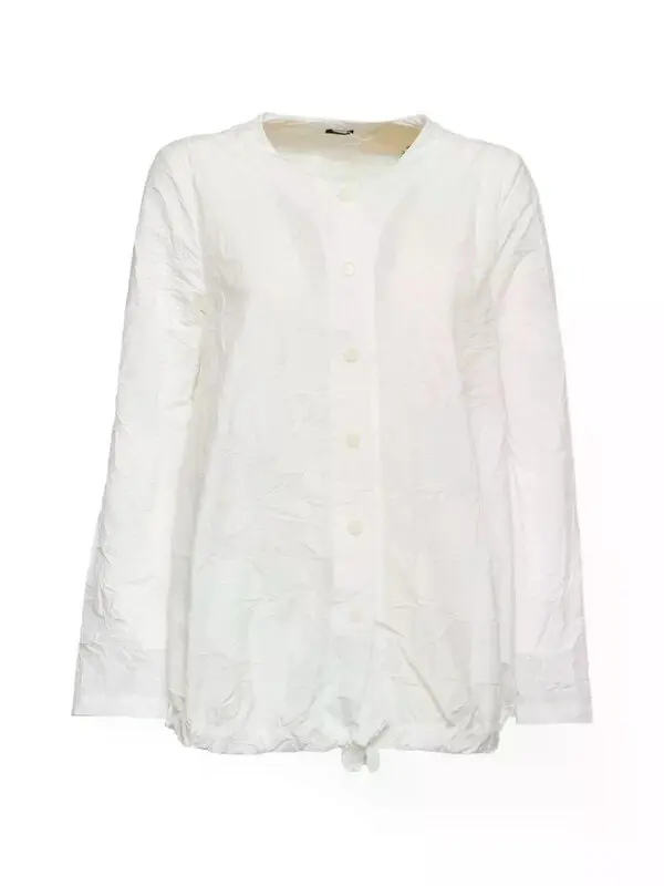 Apuntob Drawstring Button Shirt - White