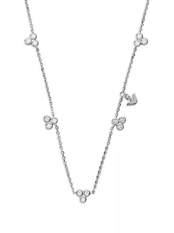 Emporio Armani Crystal-embellished Chain Necklace - Silver