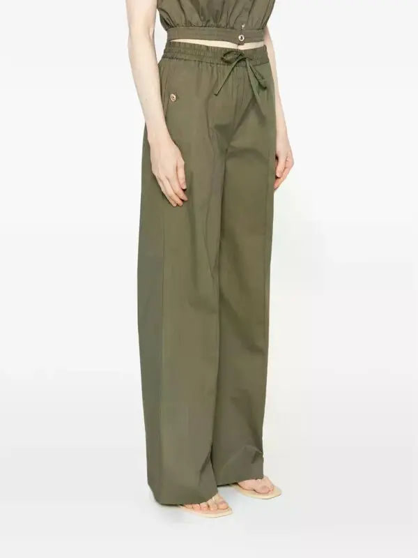 TWINSET Wide Leg Drawstring Trousers - Green