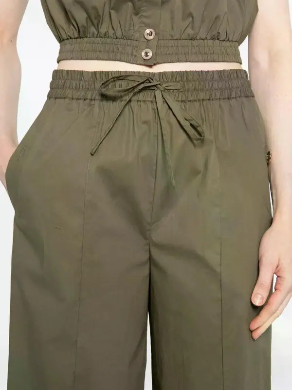 TWINSET Wide Leg Drawstring Trousers - Green