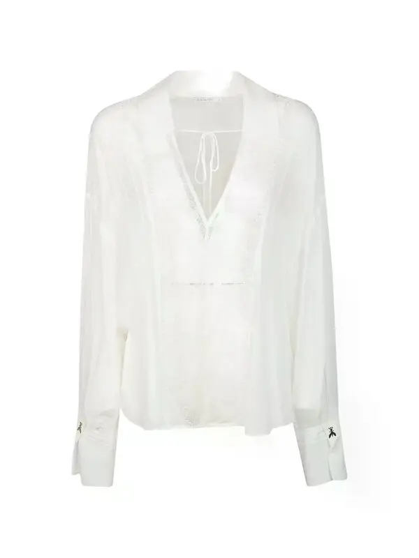Patrizia Pepe Lace Long-sleeve Blouse - White