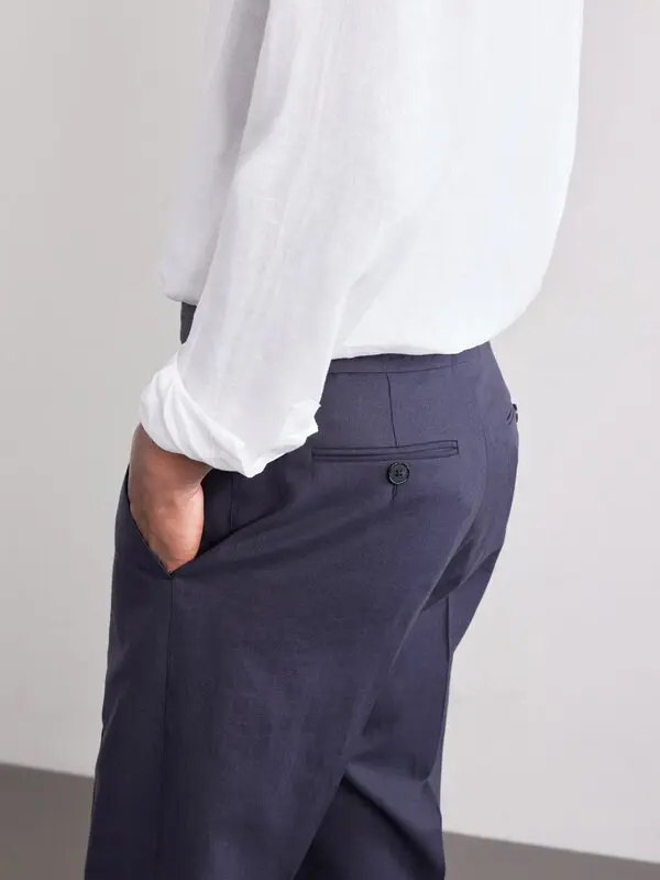 Zegna Straight-leg Linen-twill Trousers - Blue