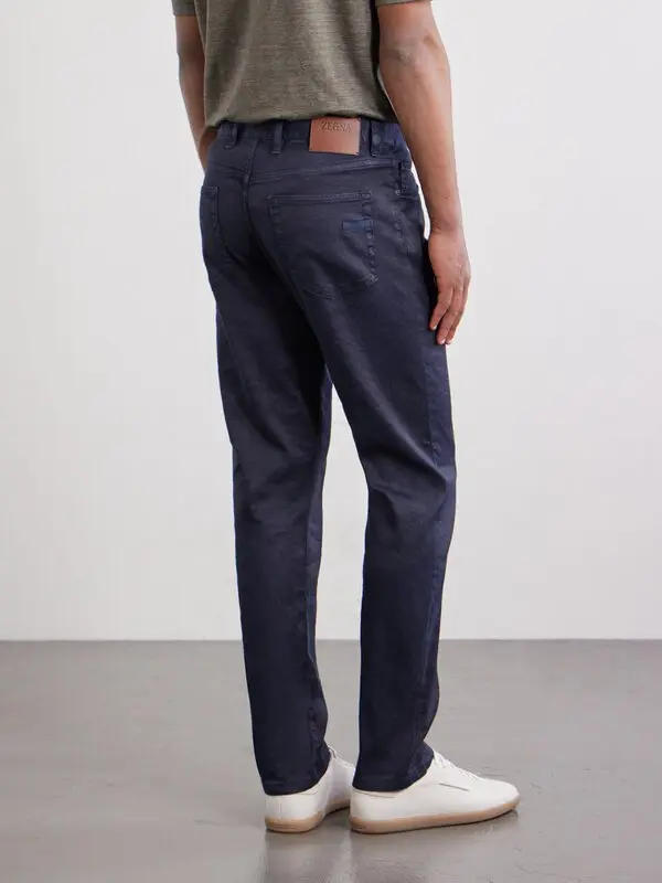 Zegna Straight-leg Linen And Cotton-blend Jeans - Blue