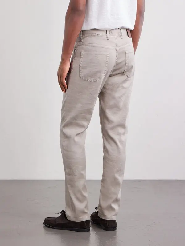 Zegna Straight-leg Linen And Cotton-blend Jeans - Neutrals