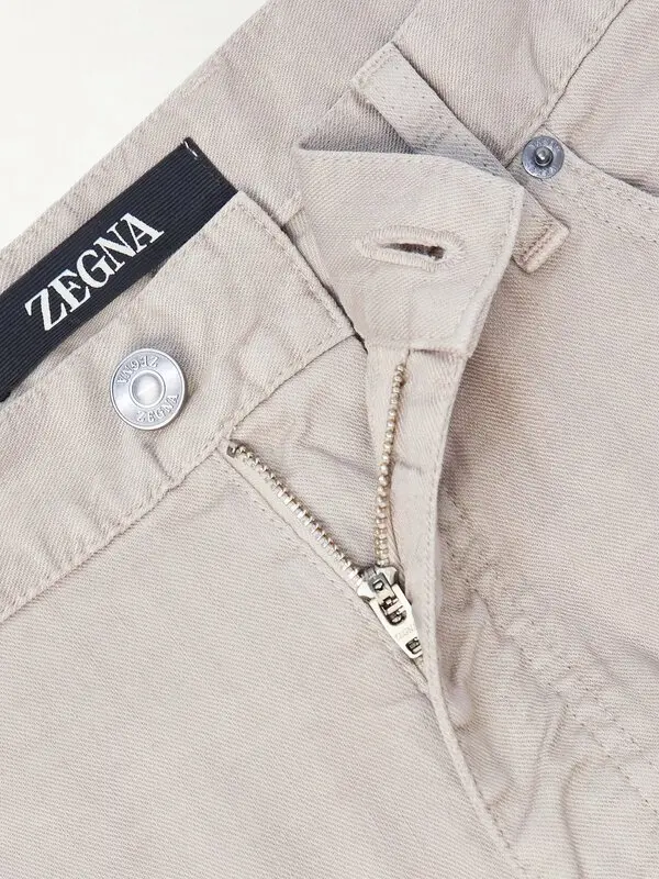 Zegna Straight-leg Linen And Cotton-blend Jeans - Neutrals