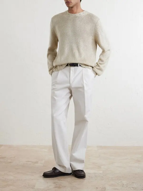 SAMAN AMEL Gio Silk Sweater - Neutrals