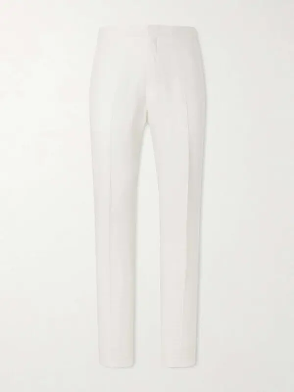 Zegna Straight-leg Linen-twill Trousers - Ivory