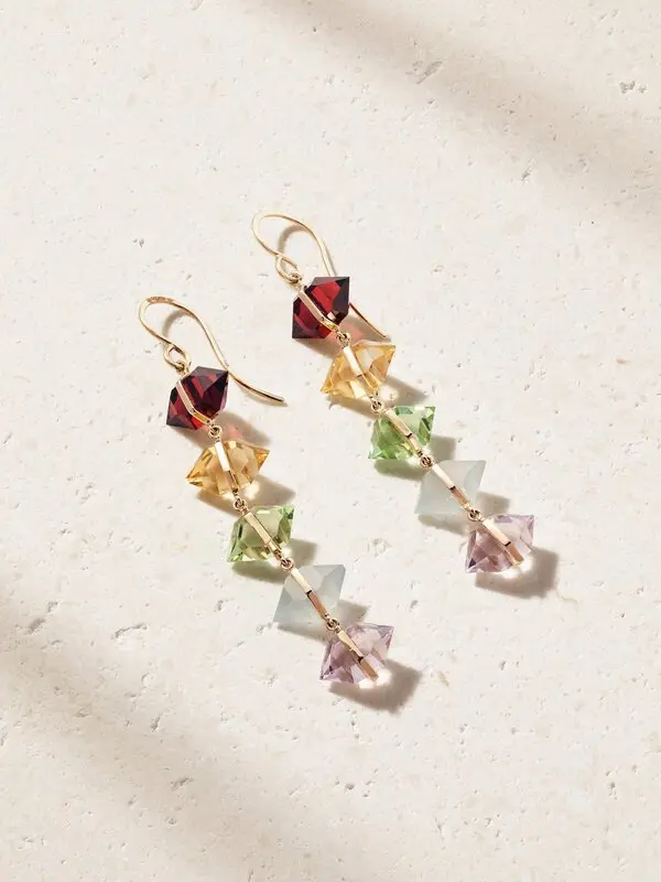 MELISSA JOY MANNING 14-karat Multi-stone Dangle Earrings - Gold
