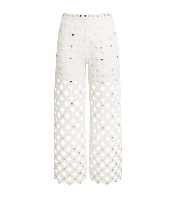 Maje Crochet Trousers - White