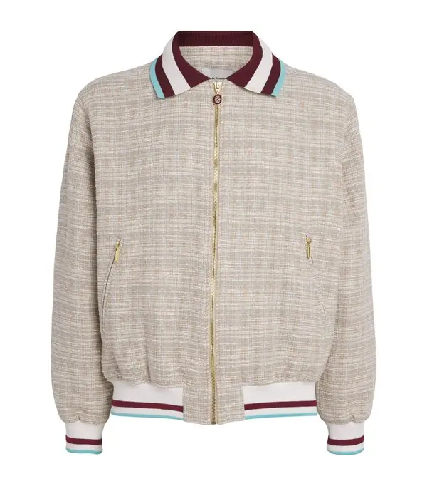 Drole De Monsieur Cotton-blend Tweed Track Jacket - Beige
