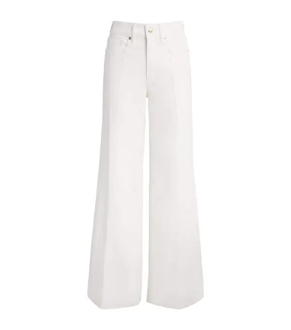 Good American Good Waist Palazzo Jeans - White